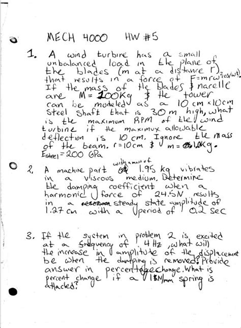 Solved A Wind Turbine Has A Small Unbalanced Load In The