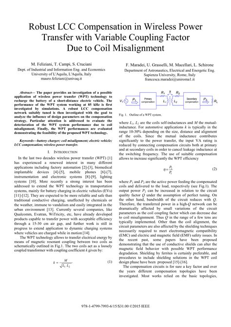 Pdf Robust Lcc Compensation In Wireless Power Transfer With Variable