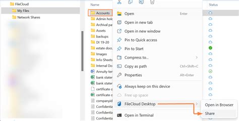 Sharing Files And Folders In Filecloud Desktop For Windows Filecloud
