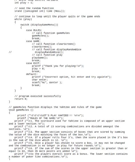 Activity Yahtzeeh C E 1 Create Header File