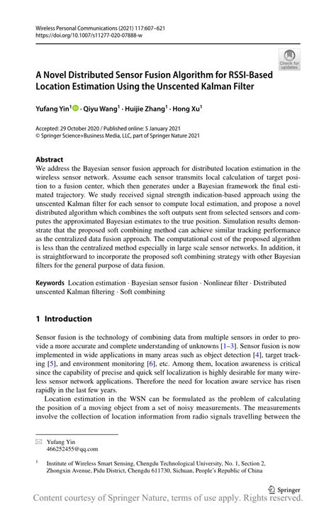 A Novel Distributed Sensor Fusion Algorithm For Rssi Based Location