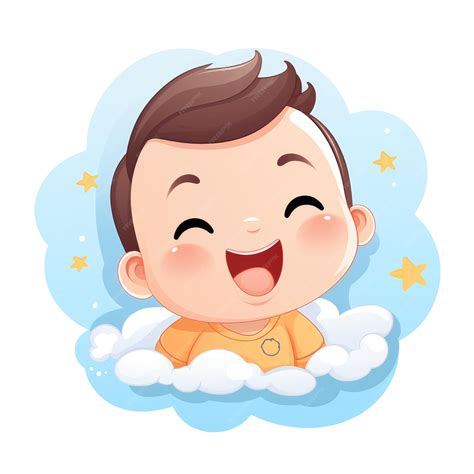 Ilustración De Dibujos Animados De Un Bebé Recién Nacido Sonriendo