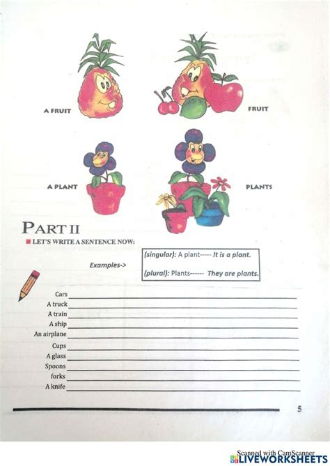 Singular And Plural Sentences Worksheet Live Worksheets