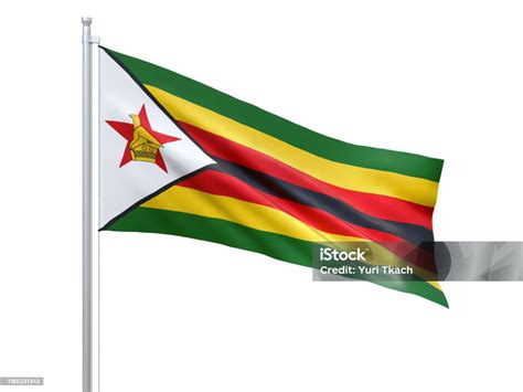 짐바브웨 플래그는 흰색 배경에 흔들리고 가까이 고립 3d 렌더링 날기에 대한 스톡 사진 및 기타 이미지 날기 짐바브웨 국기 0명 Istock