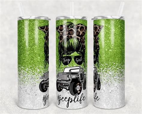 20 Oz Skinny Tumbler Sublimation Design Jeep Girl Jeep Life Etsy