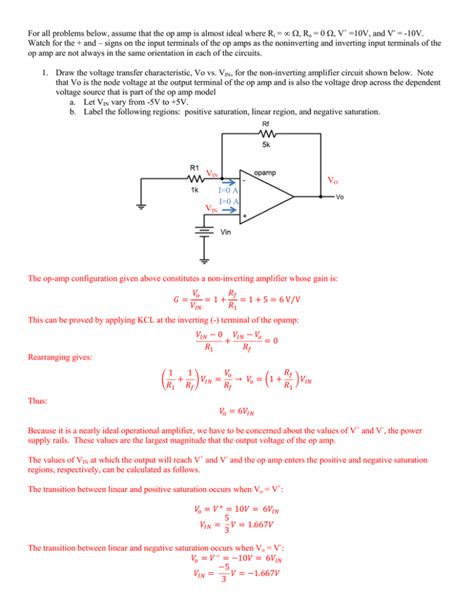 Op Circuit Analysis Problems Solutions