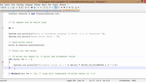 Java Programming Beginner How To Convert Miles To Kilometer Using Do While Loop Youtube