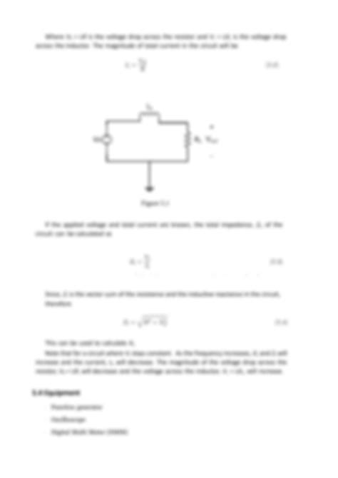 Solution Measurement Of Inductive Reactance And Impedance Of An Rl