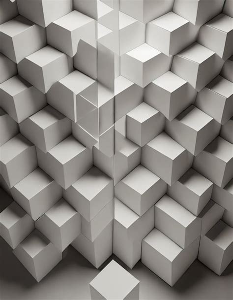 Premium Photo Random Shifted White Cube Boxes Block Background Wallpaper Banner With Copy