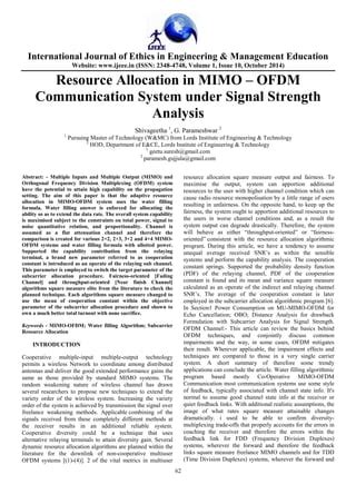 Resource Allocation In MIMO OFDM Communication System Under Signal Strength Analysis PDF