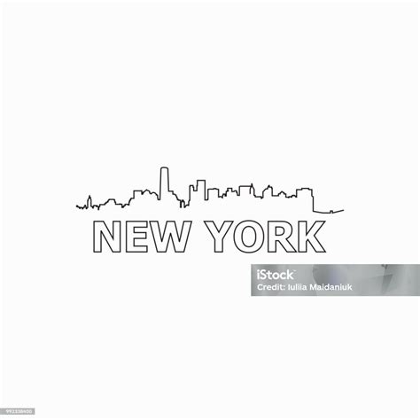 뉴욕 스카이라인과 랜드마크 실루엣 블랙 벡터 아이콘 뉴욕 파노라마입니다 미국 국가 미국 미국 스카이라인에 대한 스톡 벡터 아트 및 기타 이미지 Istock