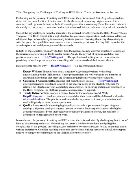 Ieee Master Thesis Template Pdf Thesis Linguistics