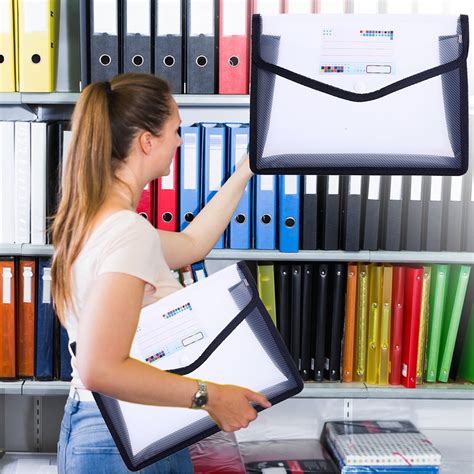 Plastic File Folders Legal Size Expandable Document Folder With Snap Button Closure Expanding