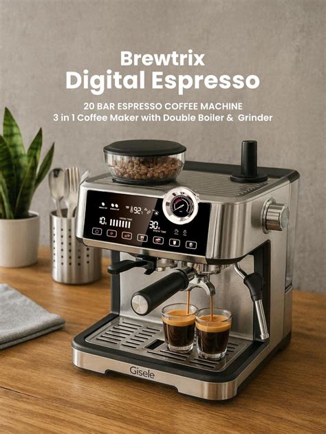 New Available Giselle Hot Water Dual Boiler Espresso Coffee Maker