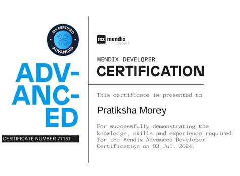 Pratiksha Morey On Linkedin Mendix Certification Lowcode Developer