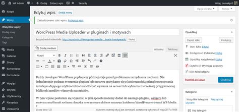 Wordpress Media Uploader W Pluginach I Motywach Wpadminpl