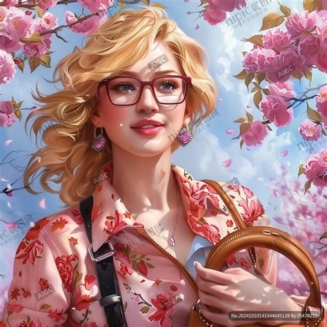 Ai创作图插画人物戴眼镜女孩 眼镜女孩插画 数字美女插画 手绘眼镜女孩 花季少女插画 樱桃女孩插画 戴眼镜女孩插画 漂亮女孩插画 潮流插画美女人物插画 春天少女插画 女孩插画封面插画 少女海报