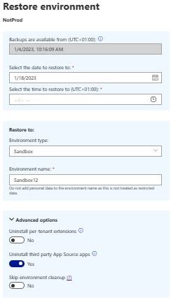 Restore Environments To Point In Time Microsoft Learn