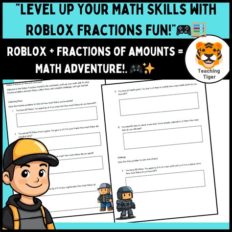 Mash Engaging Fractions Of Amounts Worksheet With Roblox Theme Ideal For Primary School Math