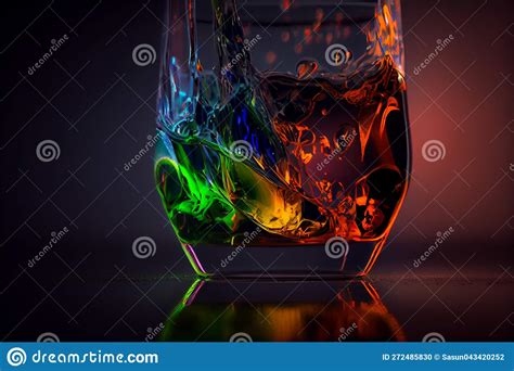 Glass In A Chemical Reaction With Various Colored Generative Ai Stock Illustration