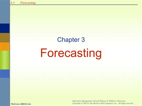 Introduction To Forecasting In Operations Management Chapter 3ppt