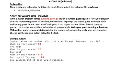 Solved Lab Topic 10 Individual Deliverables There Is