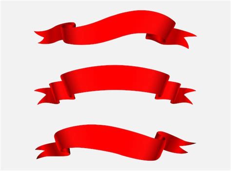 Banners De Cinta Roja Vector Premium