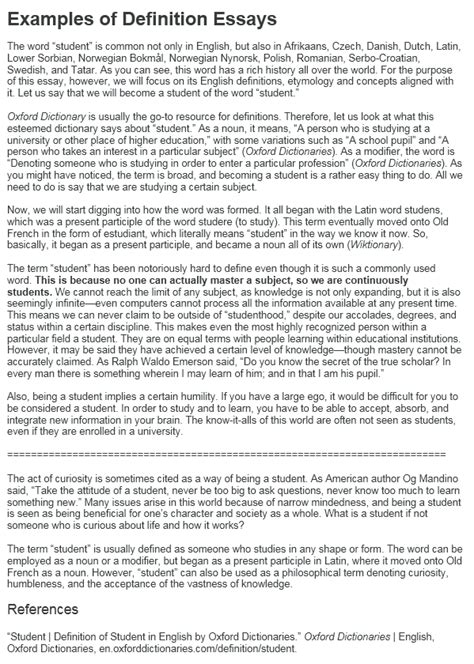 How To Write Defination Essay