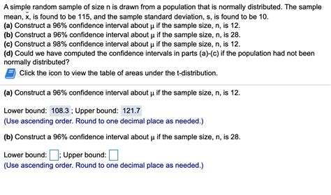 Solved A Simple Random Sample Of Size N Is Drawn From A Chegg