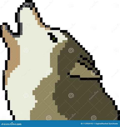 Wolf Pixel Art Animal Retro Video Game Cartoon