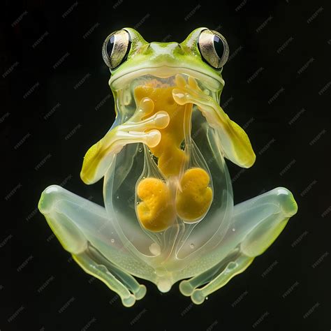 Glass Frog With Visible Internal Organs Macro Photography Of Amphibian