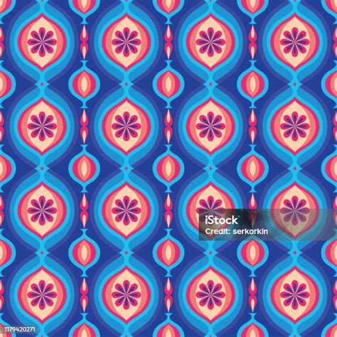 중반 세기 현대 미술 벡터 배경입니다 꽃추상 기하학적 원활한 패턴 복고풍 빈티지 디자인 스타일에 장식 장식 0명에 대한 스톡 벡터 아트 및 기타 이미지 Istock