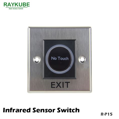 Raykube Exit Button Infrared Sensor No Touch Push Switch For Door Access Control System Door