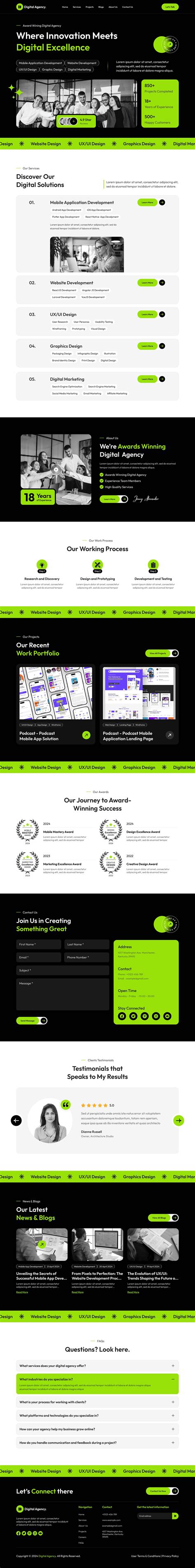digital agency website figma uiux design web design behance