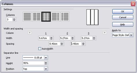 Using Columns To Define The Page Layout Apache Openoffice Wiki