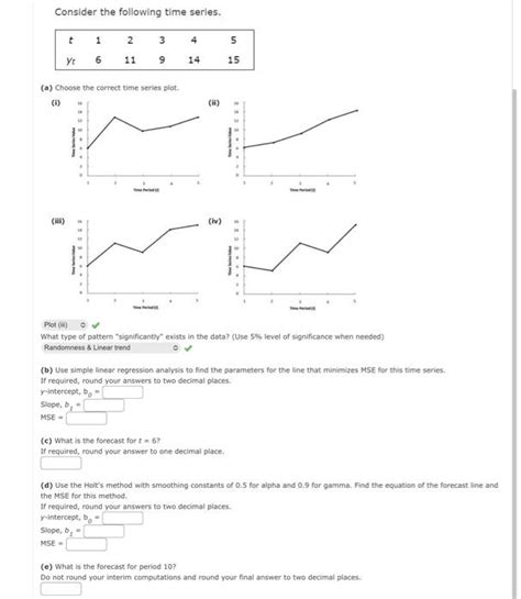Solved Consider The Following Time Series A Choose The