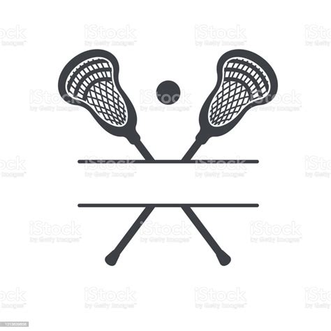 라크로스 스틱 기호 아이콘 벡터 일러스트레이션 라크로스 모노그램 흰색 배경에 격리 라크로스에 대한 스톡 벡터 아트 및 기타