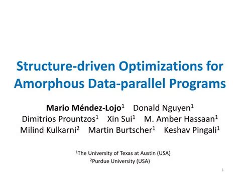 ppt structure driven optimizations for amorphous data parallel