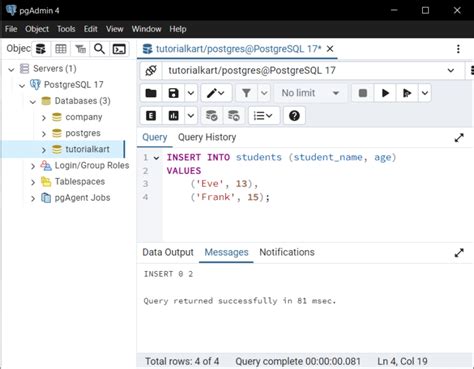 Postgresql Insert Multiple Rows Into Table Examples