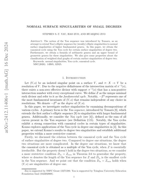 Pdf Normal Surface Singularities Of Small Degrees