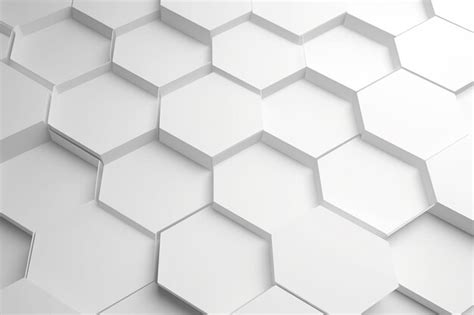 Premium Ai Image Hexagonal White Background With Many Different Shapes