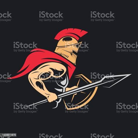스파르타 전사 들고 창과 방패 벡터 일러스트 컨셉 디자인 검에 대한 스톡 벡터 아트 및 기타 이미지 검 검투사 고대의 Istock