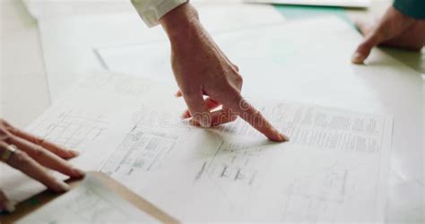 Blueprint Architecture And Meeting Hands With Plan And Drawing Paperwork Architect And