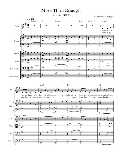 More Than Enough Shawna Edwards Sheet Music For Piano Violin Viola