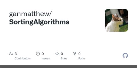 Github Ganmatthewsortingalgorithms