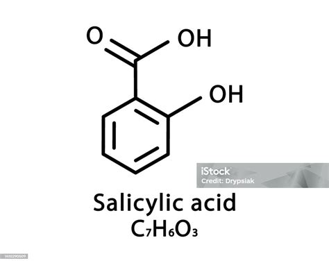 살리실산 분자 구조 살리실산 골격 화학 공식 화학 분자식 벡터 일러스트 레이 션 살리실산에 대한 스톡 벡터 아트 및 기타 이미지 살리실산 벡터 산성 Istock