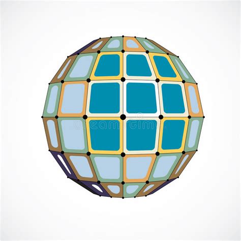 Abstract Vector Low Poly Object With Black Lines And Dots Connected