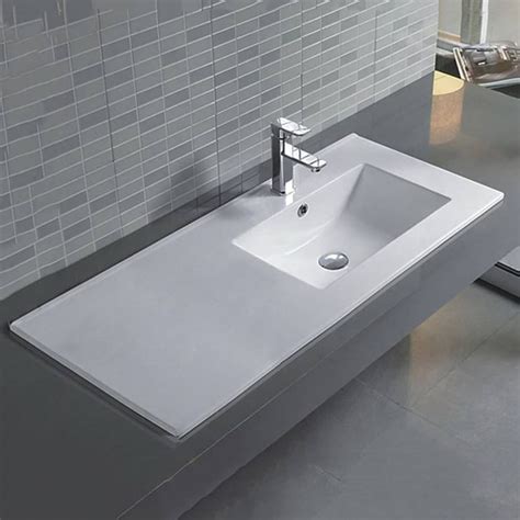 Ceramic Drop In Bathroom Vanity Top Left Offset Manufacturer