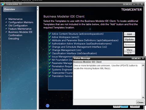 Business Modeler Ide Client Update One Or More Templates Are Unknown