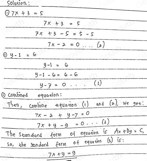 Solved 6 Set Both Given Equations Equal To Zero Then Combine Them Into One Standard Form